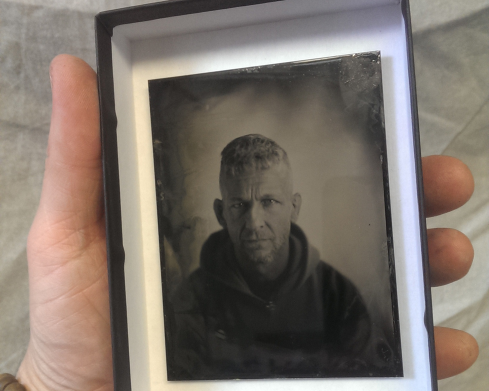 baby plates - and the cycling collodionista! - David Gillanders